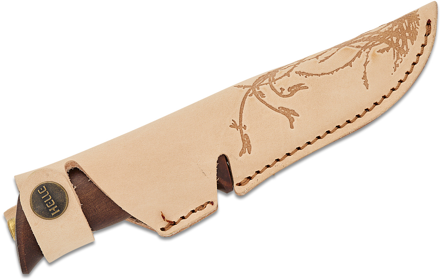 Helle Spire Fixed 2.56" 12C27 Polished Blunt Tip Blade, Dark Birch Wood ...