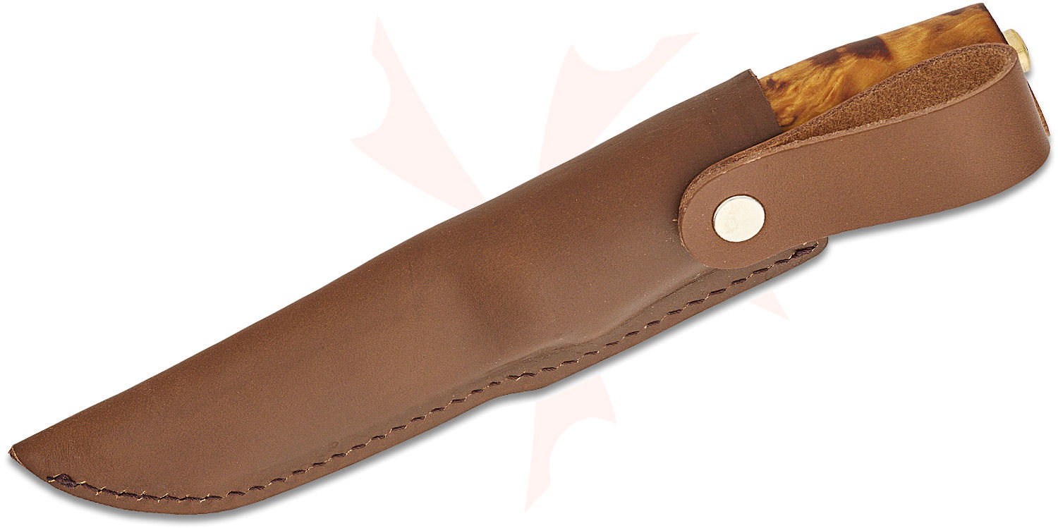 Helle Fjellkniven Hunting Knife 4" 12C27 Polished Blade, Curly Birch ...