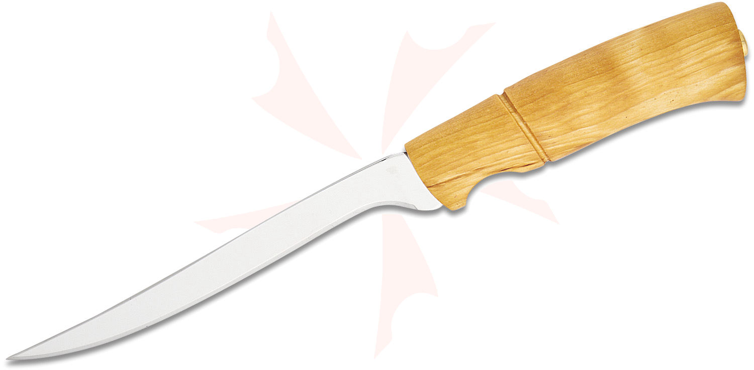 Helle Steinbit Fixed 6" Blade, Curly Birch Handle, Genuine Leather ...