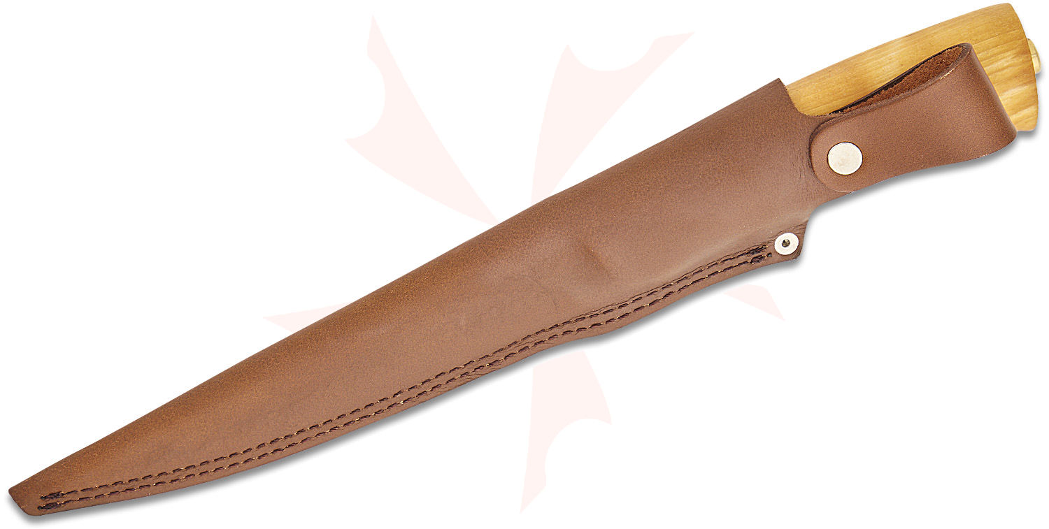 Helle Steinbit Fixed 6" Blade, Curly Birch Handle, Genuine Leather ...