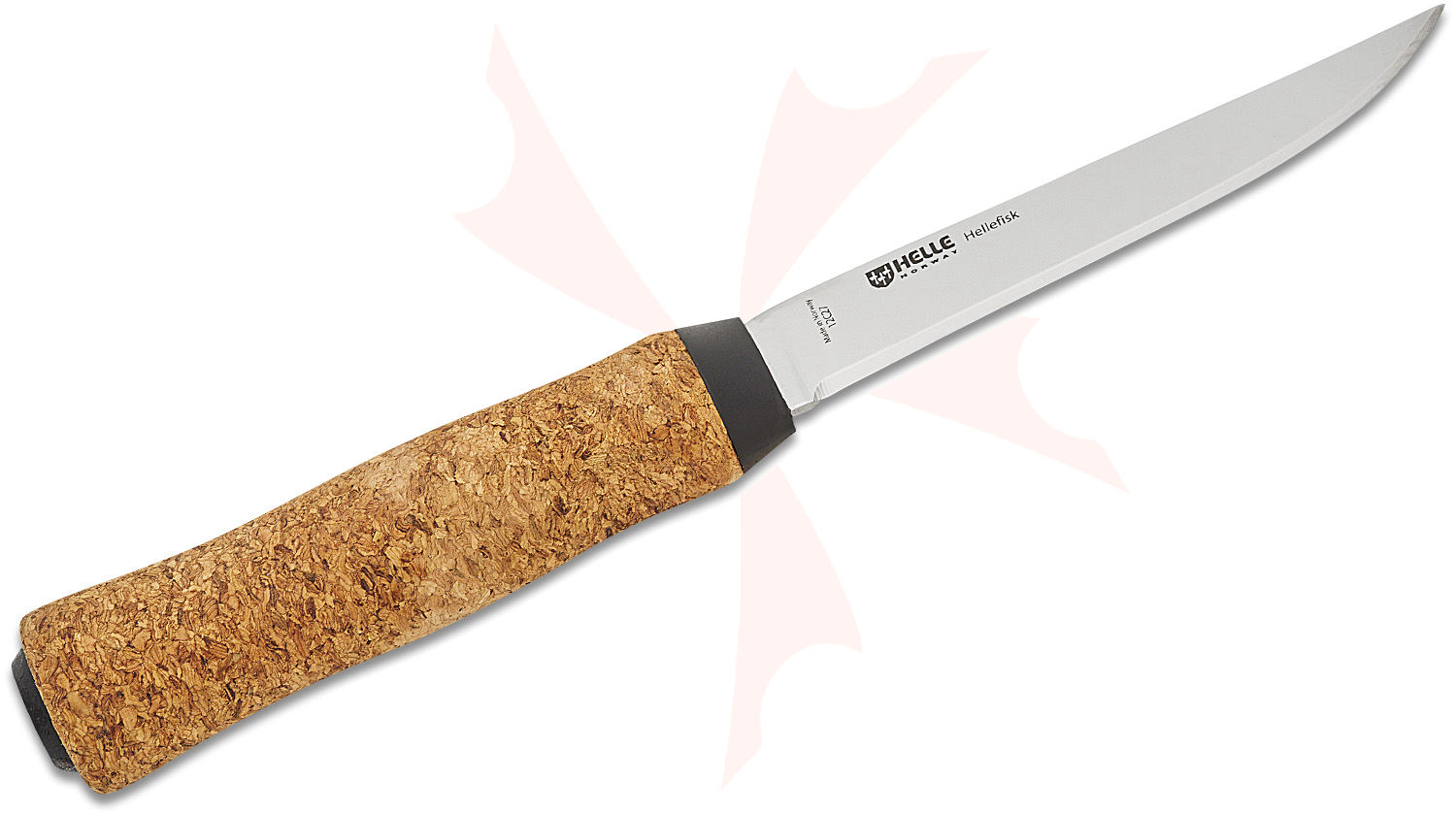 Helle Hellefisk Fixed 4-7/8" Blade, Cork Handle, Genuine Leather Sheath ...