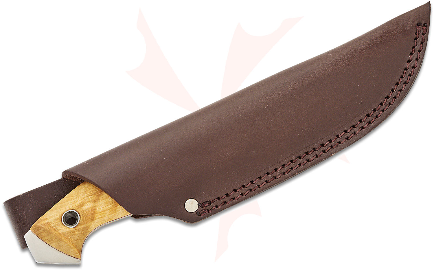 Helle Utvaer Fixed 4" Sandvik 12C27 Blade, Curly Birch Handles, Leather ...