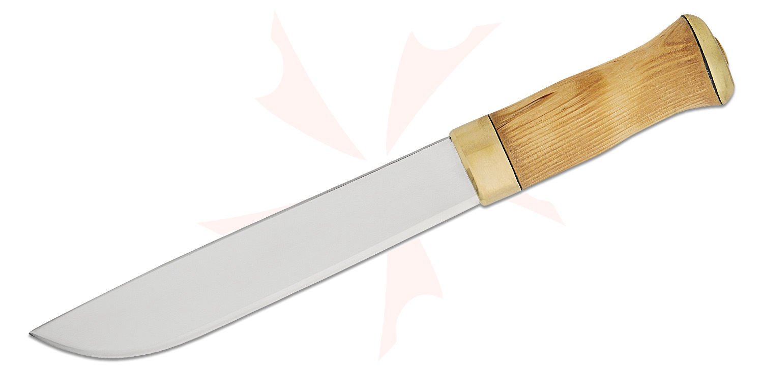 Helle Lappland Hunting Knife 8.43" Satin Clip Point Blade, Birch Handle ...