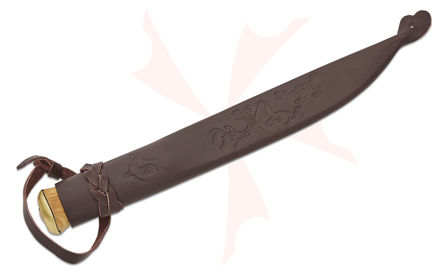 Helle Lappland Hunting Knife 8.43" Satin Clip Point Blade, Birch Handle ...