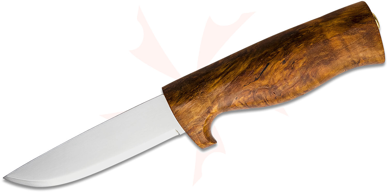 Helle Fossekallen Fixed Blade Knife 3.54" 12C27 Drop Point Blade, Curly ...