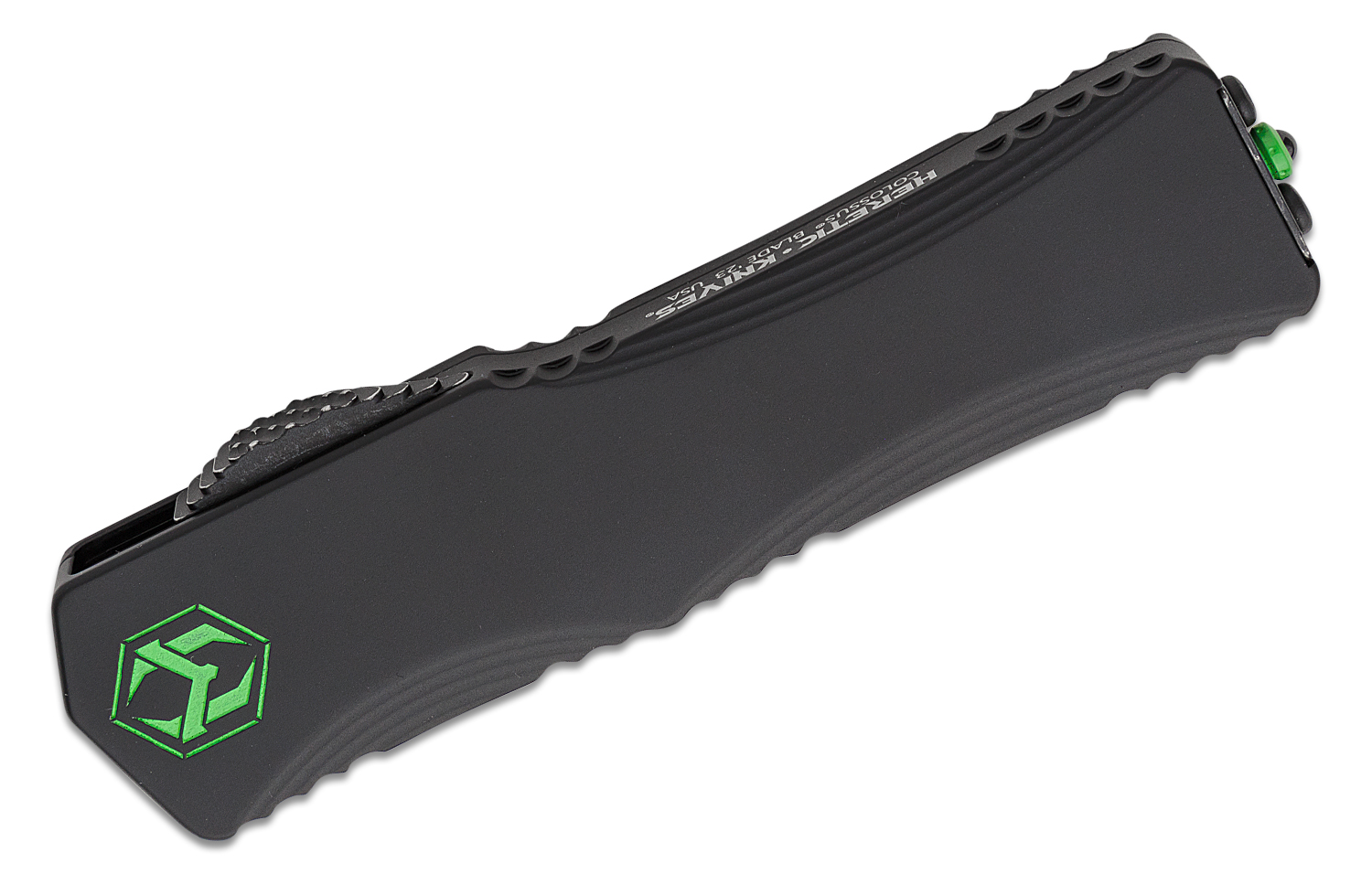 Heretic Knives Blade Show 2023 Colossus OTF AUTO 3.5" CPM-MagnaCut Battleworn Black Tanto Plain ...