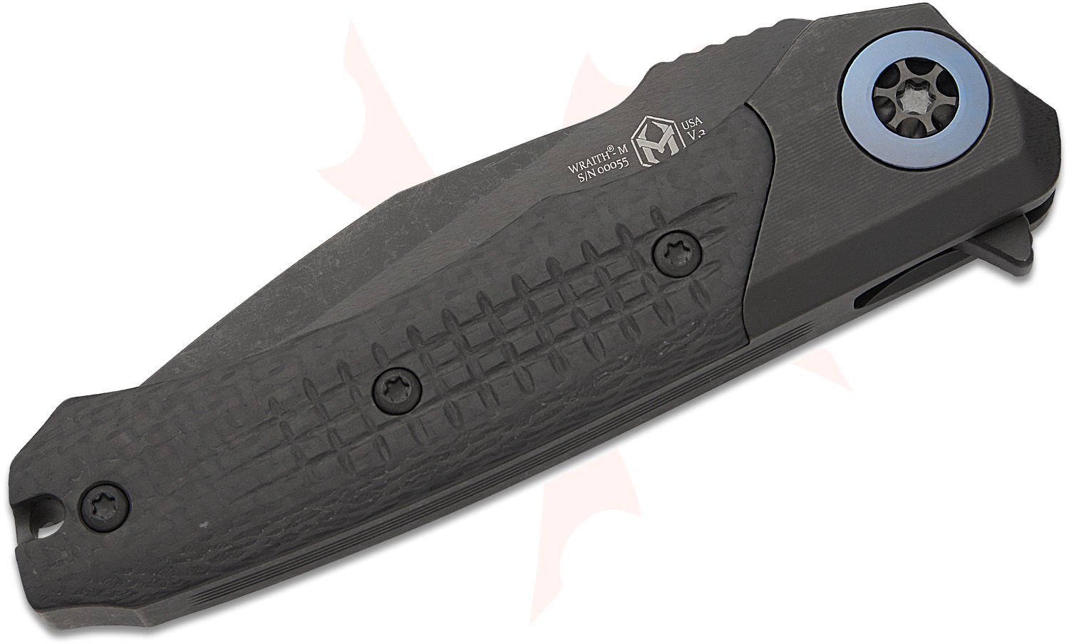 Heretic Knives Wraith Manual Flipper Knife 3.625" CPM-MagnaCut Black DLC Battle Worn Clip Point ...