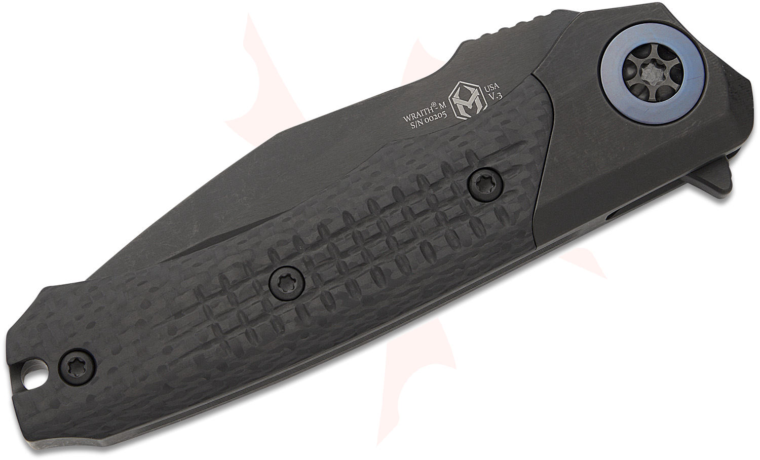 Heretic Knives Wraith Manual Flipper Knife 3.625" CPM-MagnaCut Black DLC Battle Worn Clip Point ...
