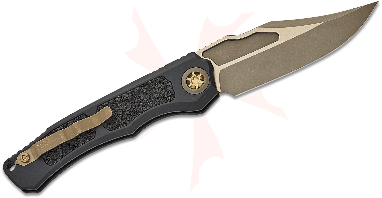Heretic Knives Wraith V4 AUTO Folding Knife 3.75" CPM-MagnaCut Bronze Bowie Plain Blade, Black ...