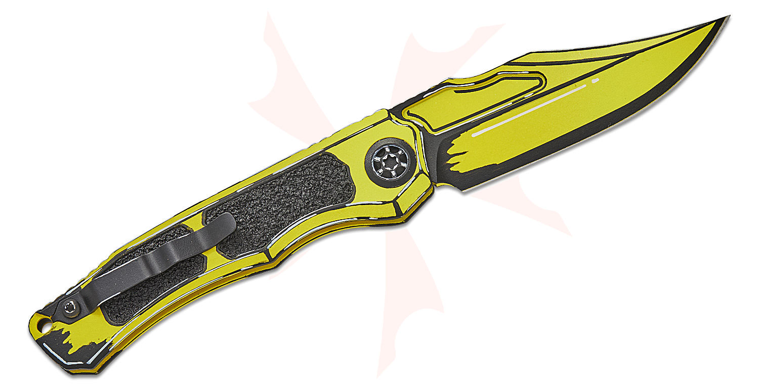 Heretic Knives Wraith V4 AUTO Folding Knife 3.75" CPM-MagnaCut Yellow ...