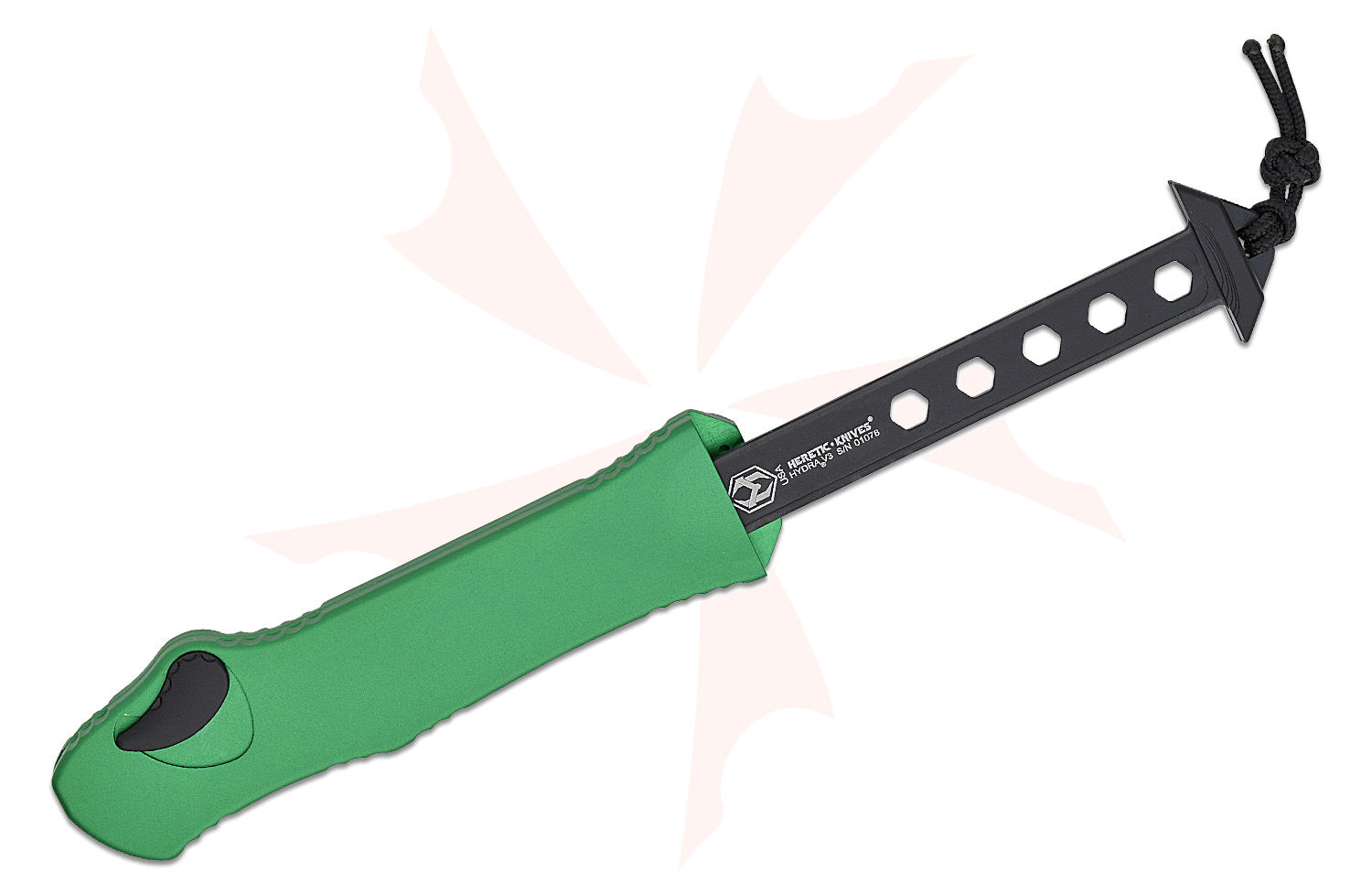 Heretic Knives Hydra OTF AUTO Knife 3.625" CPM-MagnaCut Black DLC Two ...