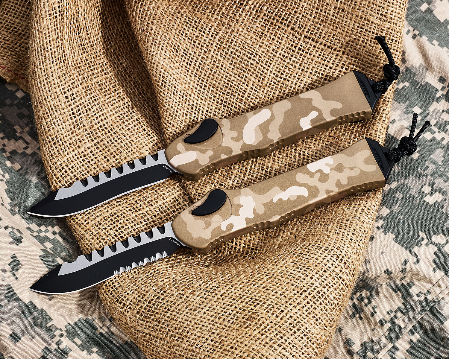 Heretic Knives Hydra OTF AUTO 3.625" CPM-MagnaCut Black DLC Two-Tone ...
