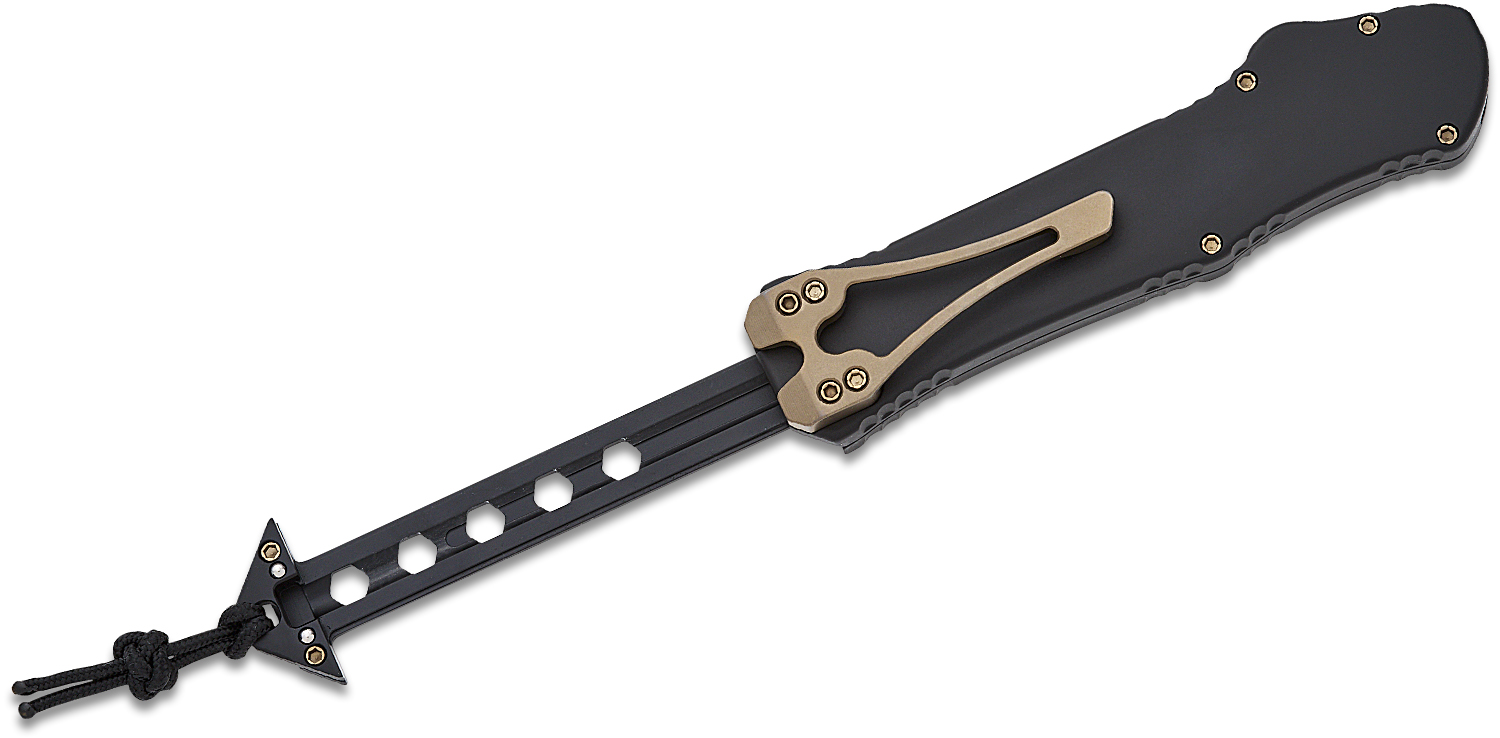 Heretic Knives Hydra OTF AUTO 3.625" CPM-MagnaCut Bronze Recurve Blade ...