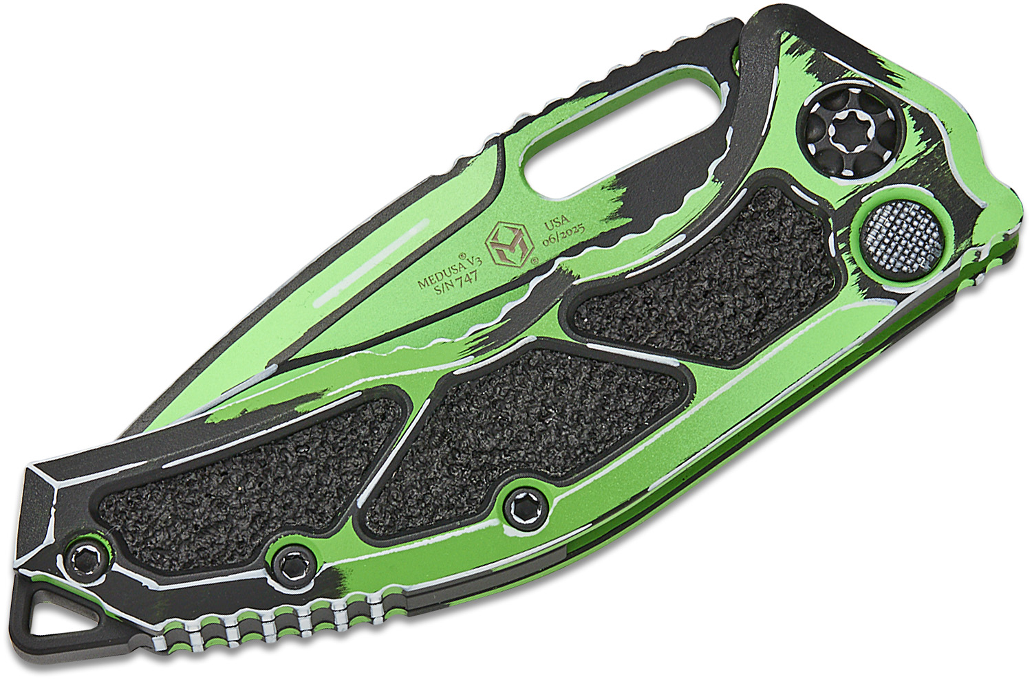 Heretic Knives Medusa AUTO Folding Knife 3.05" CPM-MagnaCut Toxic Green ...