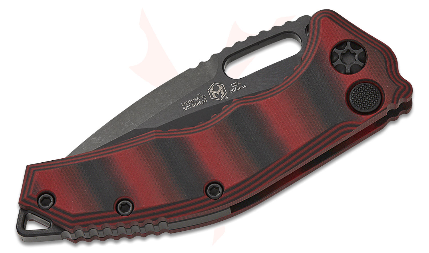 Heretic Knives Medusa AUTO Folding Knife 3.05" CPM-MagnaCut Black DLC ...