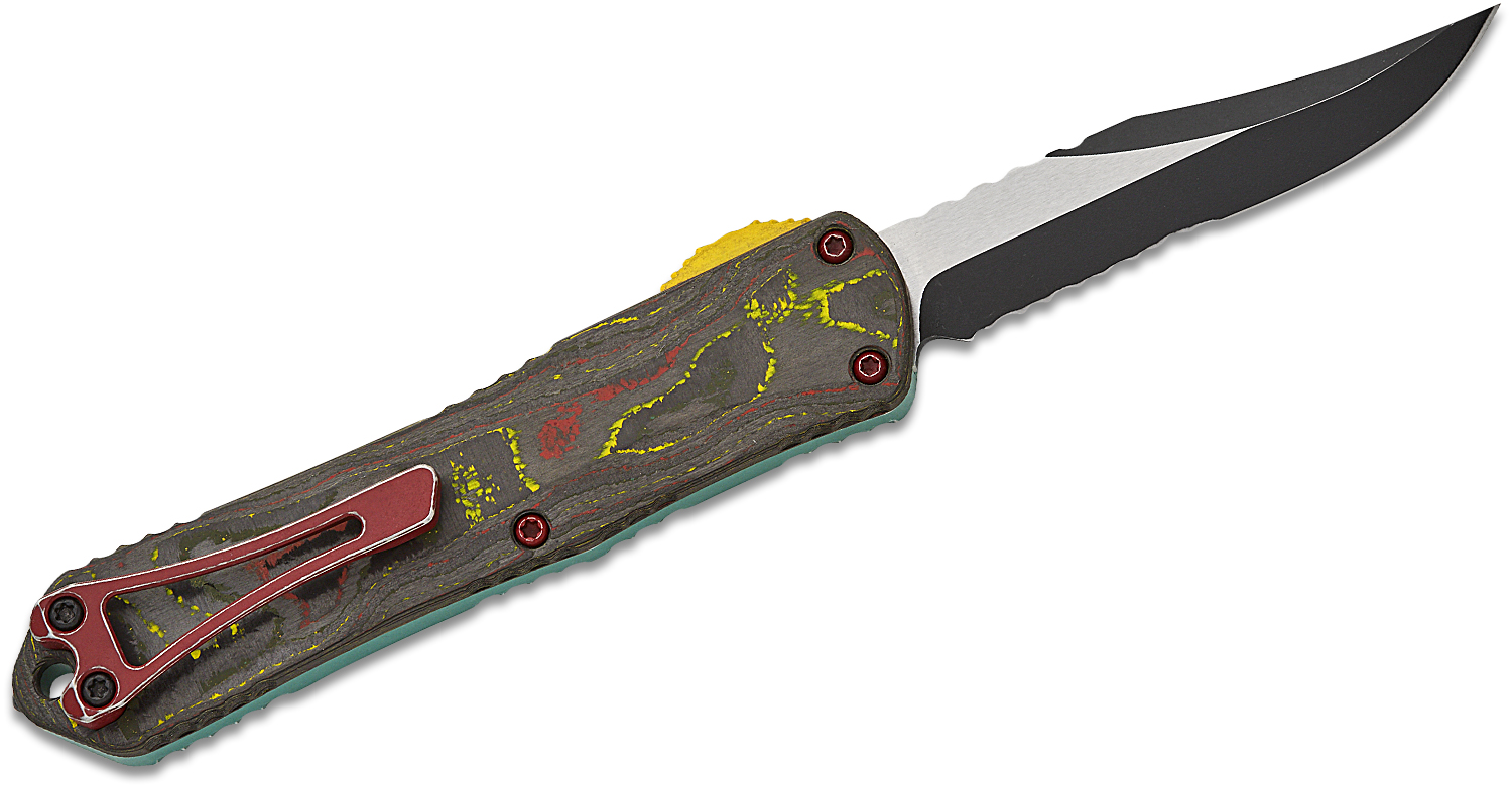 Heretic Knives Manticore E Bounty Hunter OTF AUTO Knife 3.05" CPM-MagnaCut Two-Tone Battle Black ...