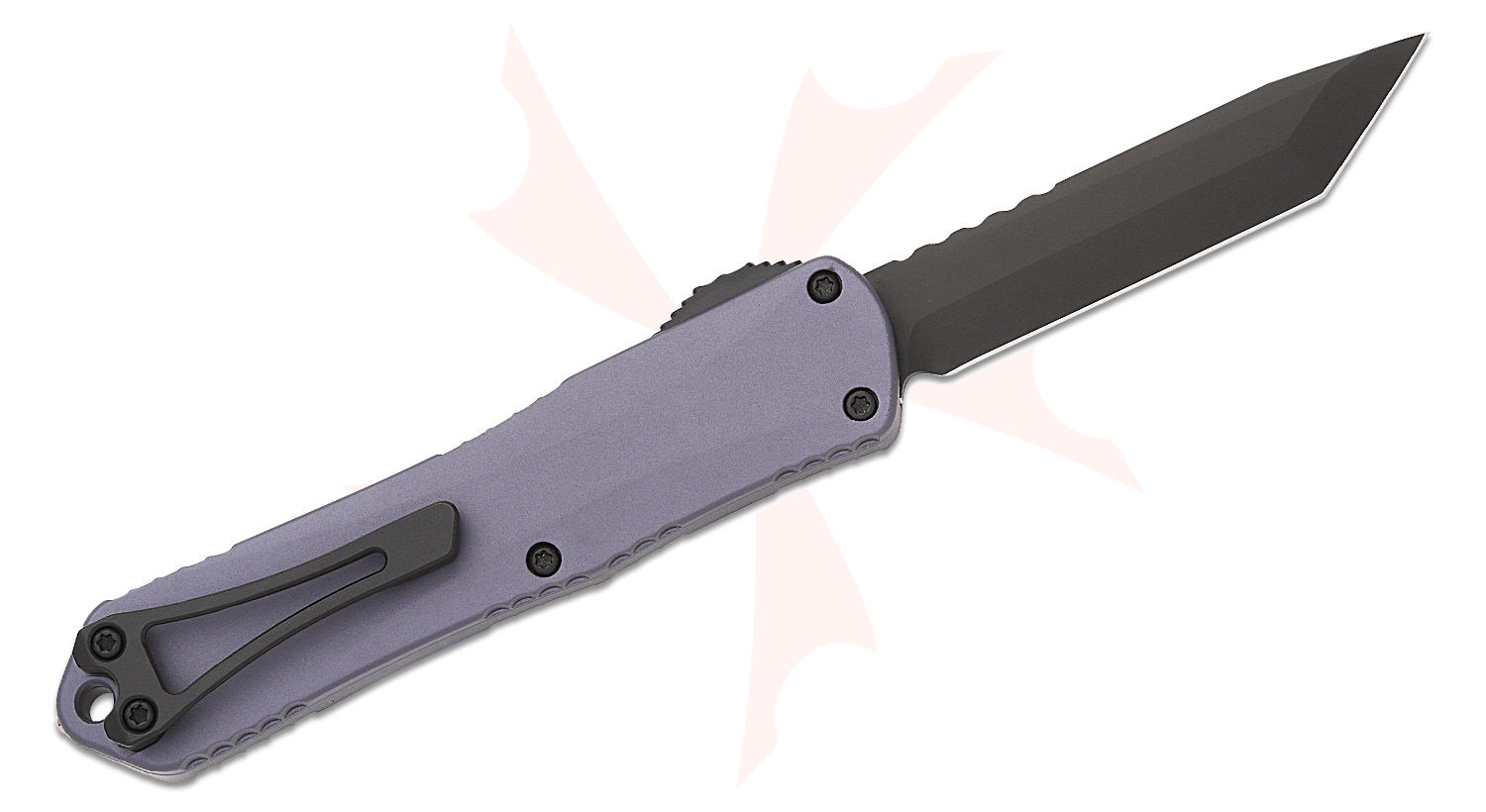 Heretic Knives Manticore E OTF AUTO Knife 3.05" CPM-MagnaCut Black DLC Tanto Blade, Gray ...