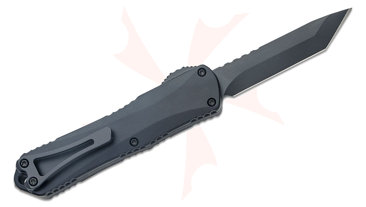 Heretic Knives Manticore E Predator OTF AUTO Knife 3.05" CPM-MagnaCut Black DLC Tanto Blade ...