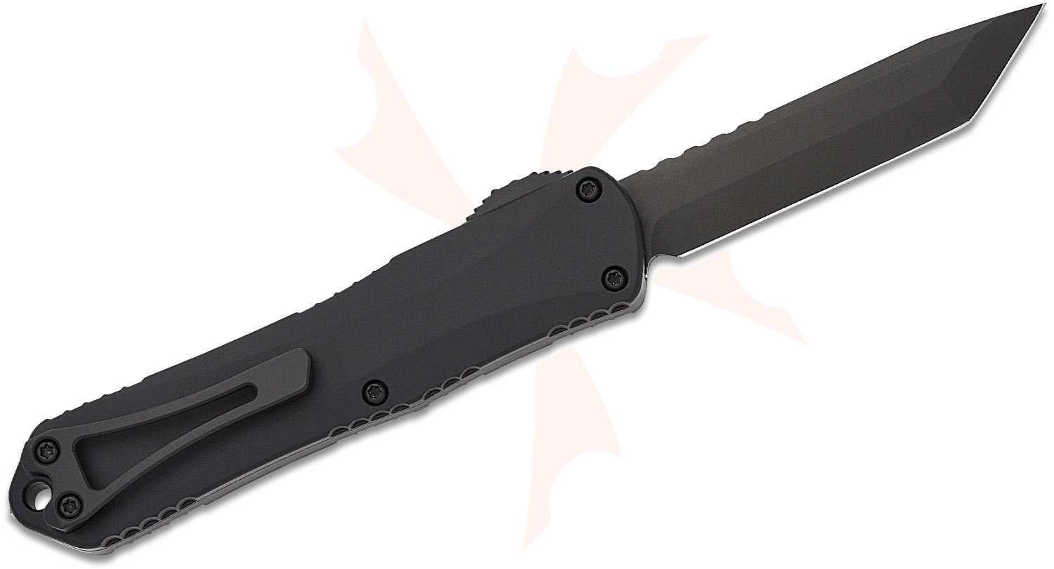 Heretic Knives Manticore E Tactical OTF AUTO Knife 3.05" CPM-MagnaCut Black DLC Tanto Blade ...