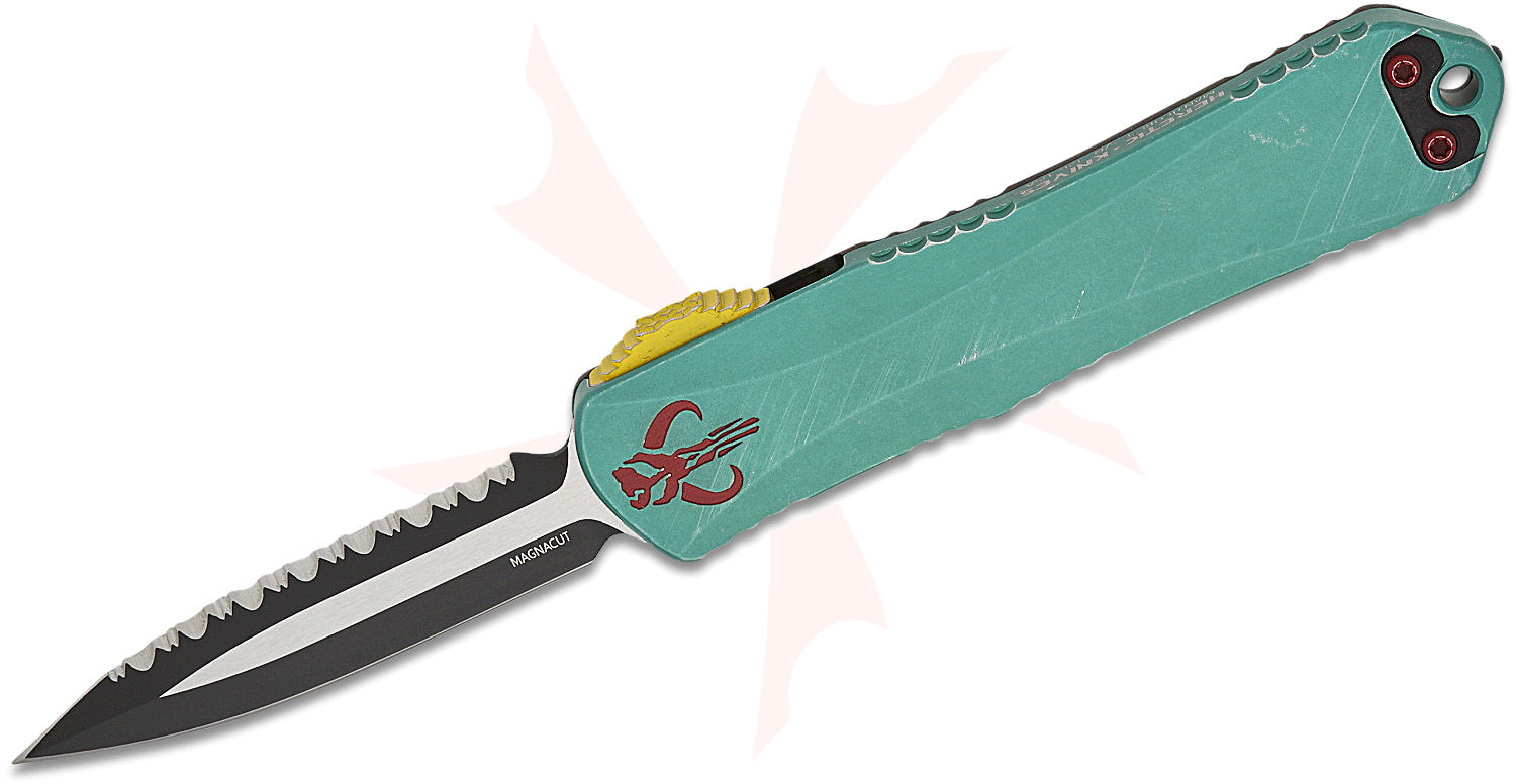 Heretic Knives Manticore E Bounty Hunter OTF AUTO Knife 3.05" CPM-MagnaCut Black Two-Tone Plain ...