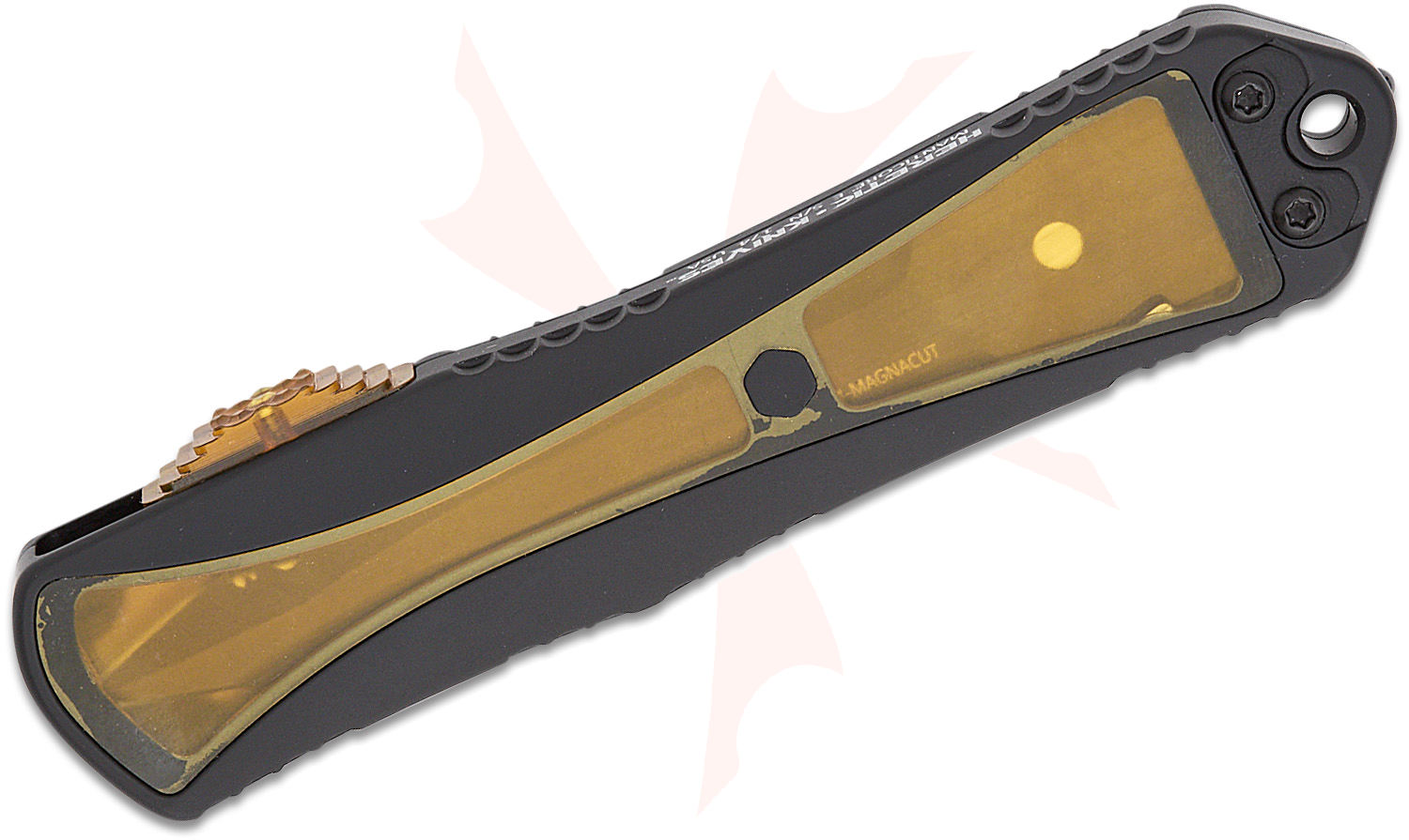 Heretic Knives Manticore E OTF AUTO Knife 3.05" CPM-MagnaCut Black DLC Plain/Serrated Double ...