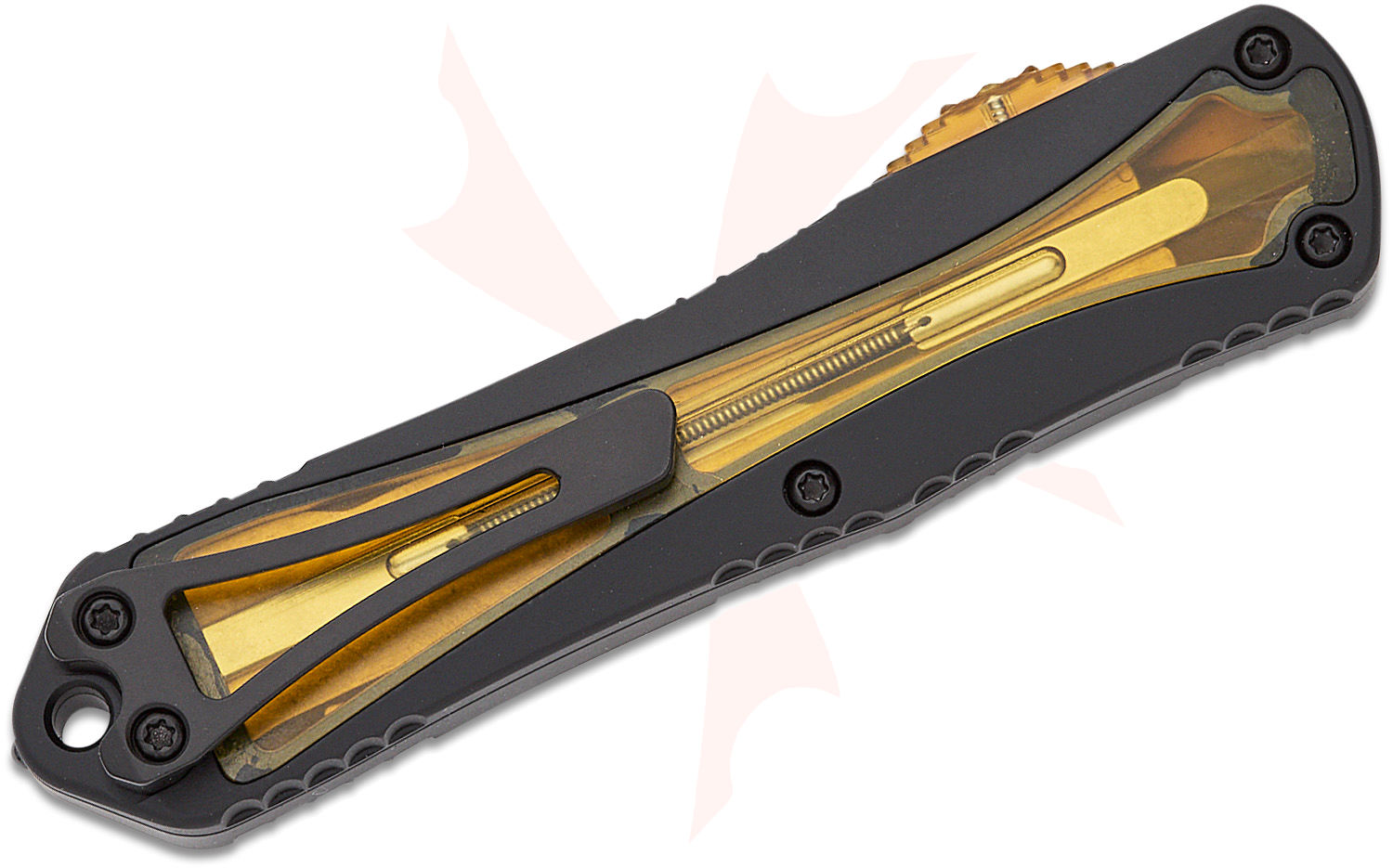 Heretic Knives Manticore E OTF AUTO Knife 3.05" CPM-MagnaCut Black DLC Plain/Serrated Double ...