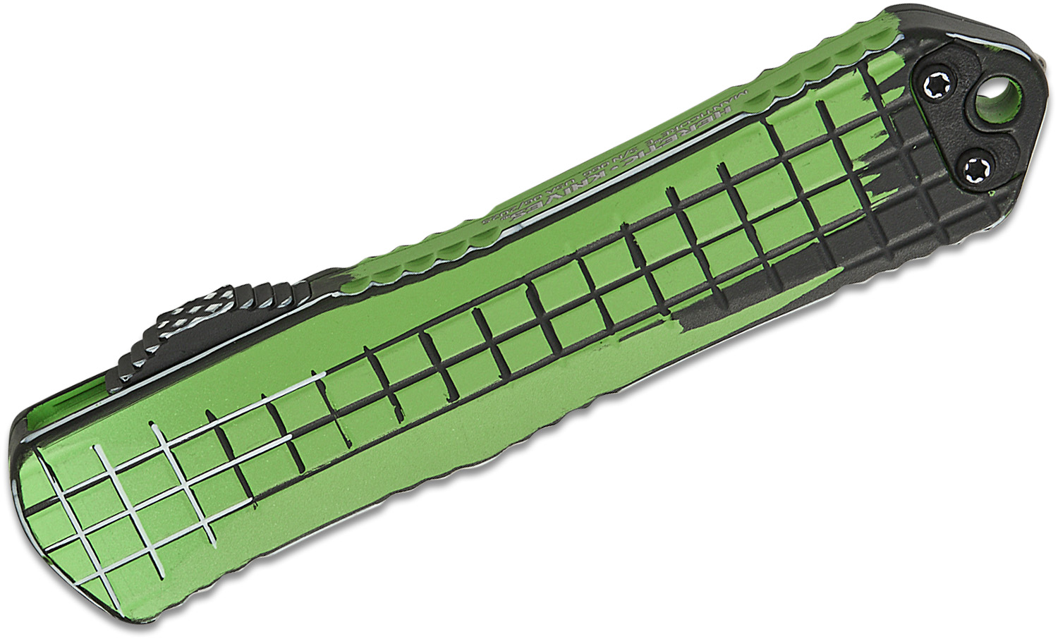 Heretic Knives Manticore E OTF AUTO Knife 3.05" CPM-MagnaCut Toxic Green Cel Shade Recurve Blade ...