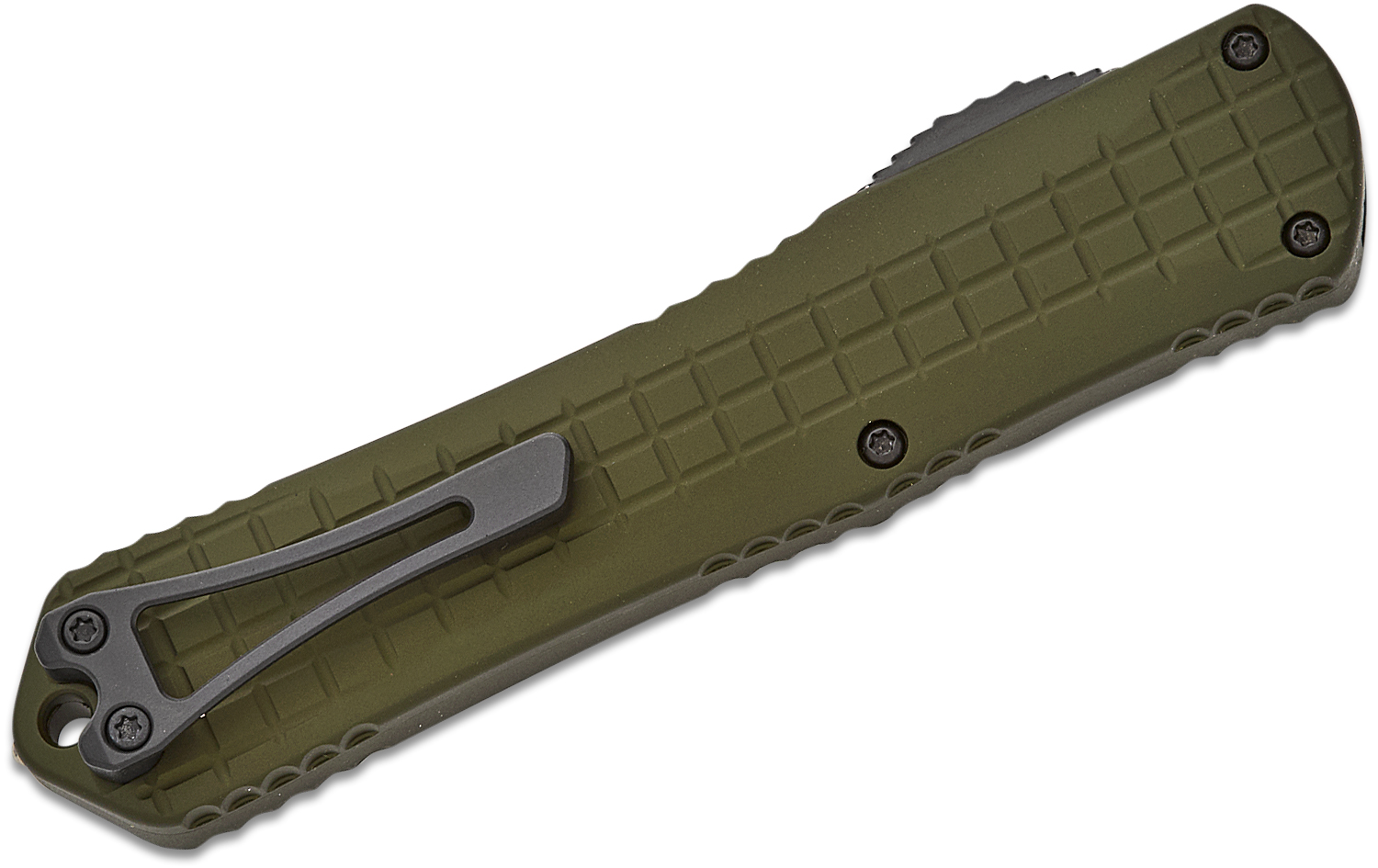 Heretic Knives Manticore X OTF AUTO 3.7" CPM-MagnaCut Black DLC Bowie Blade, OD Green Grenade ...