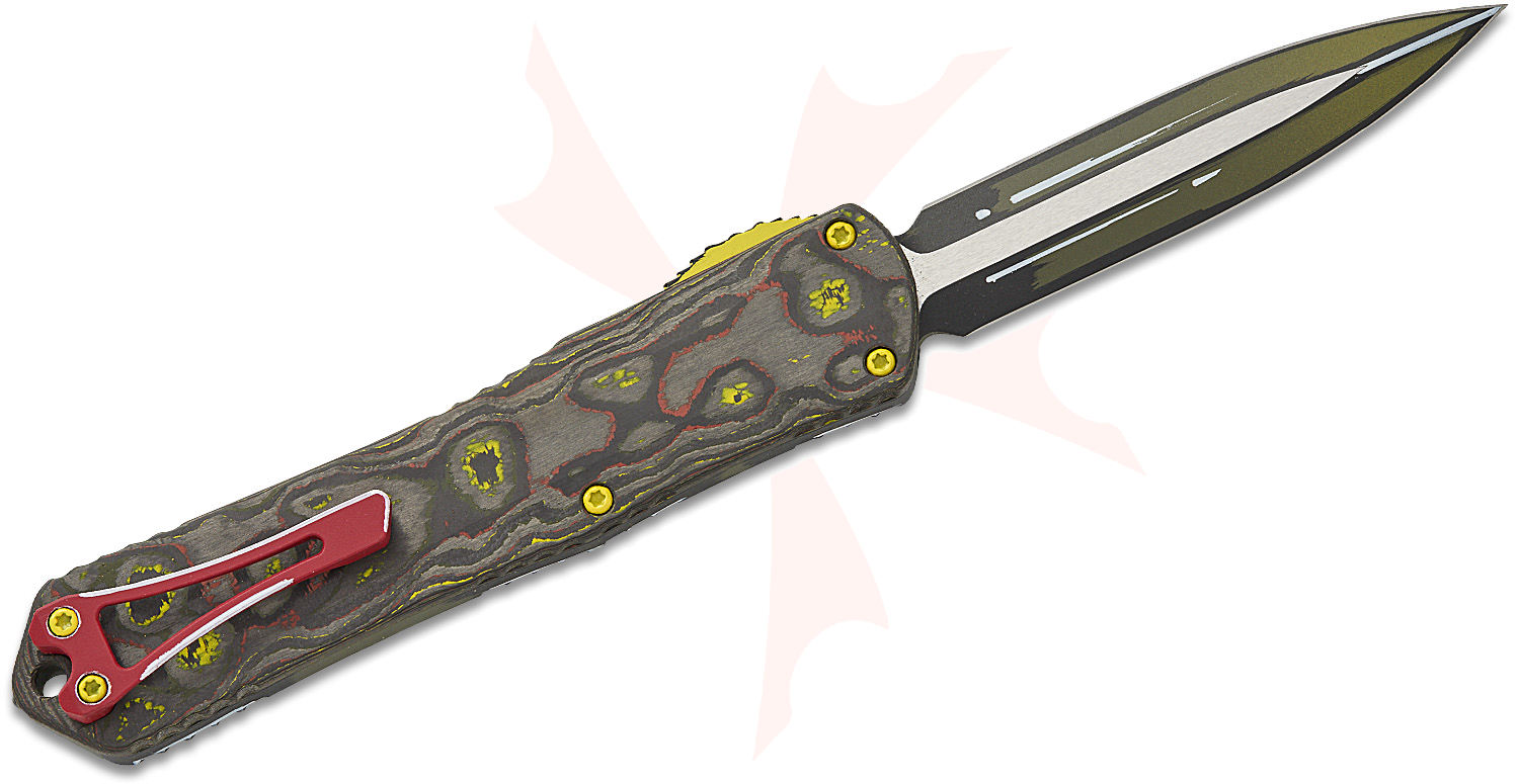 Heretic Knives Manticore X OTF AUTO Knife 3.7" CPM-MagnaCut Green Cel Shade Bounty Hunter Double ...