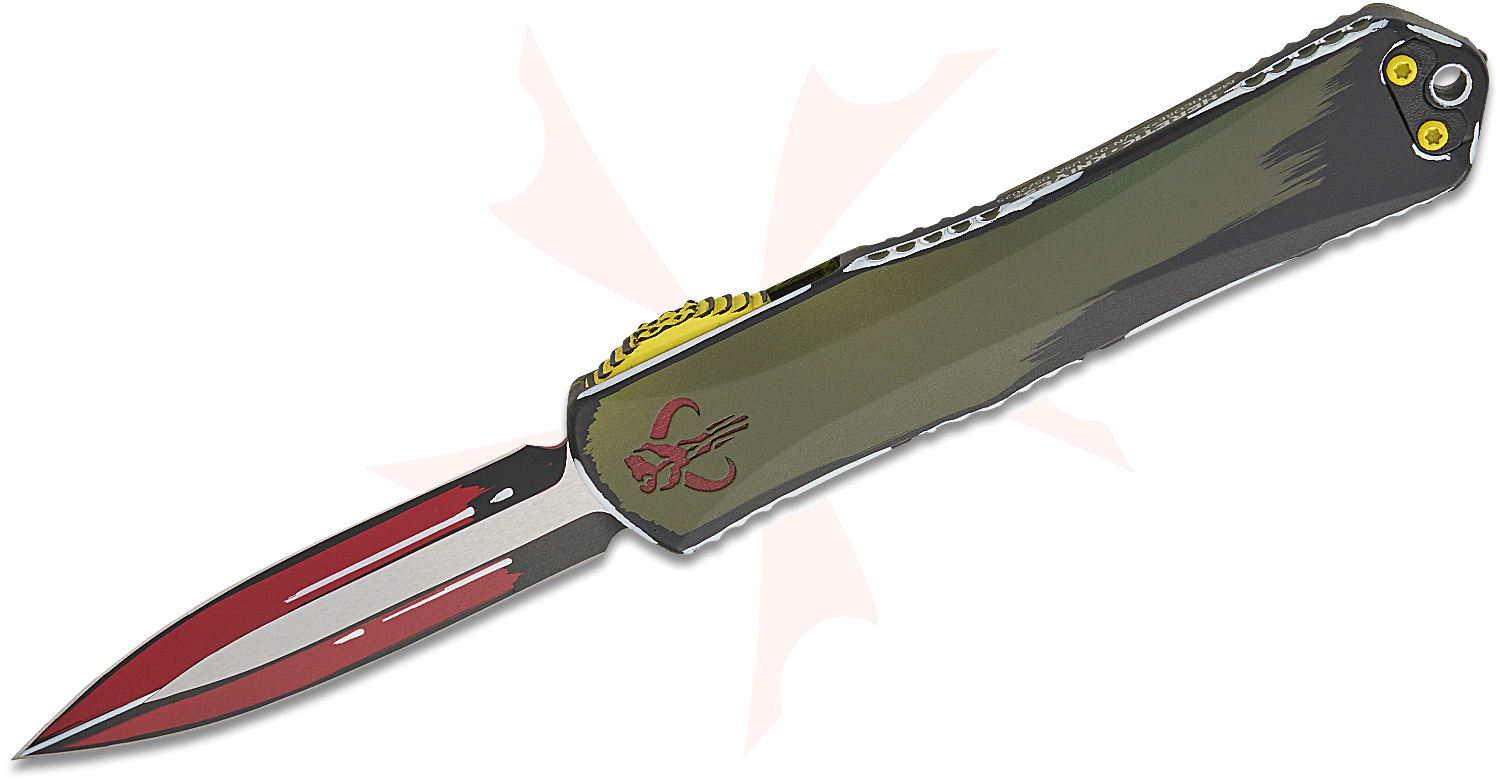 Heretic Knives Manticore X OTF AUTO Knife 3.7" CPM-MagnaCut Red Cel Shade Bounty Hunter Double ...