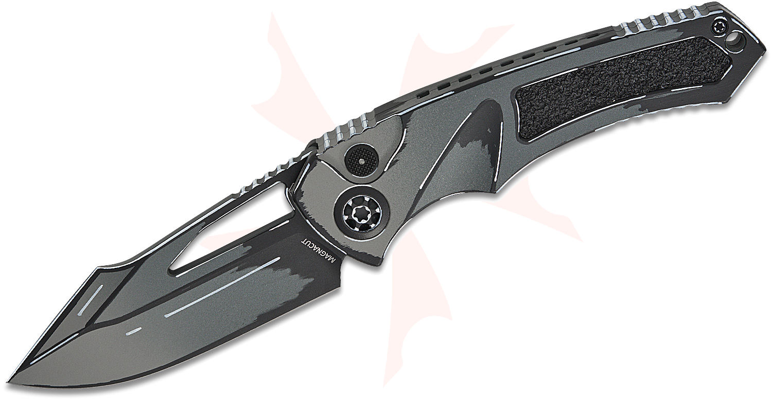 Heretic Knives Pariah Manual Folding Knife 3.75" CPM-MagnaCut Stealth Gray Cel Shade Harpoon ...