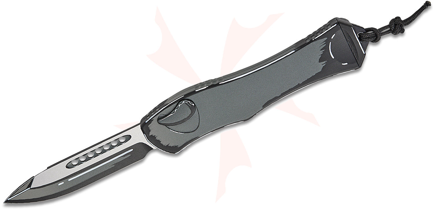 Heretic Knives Hydra V4 OTF AUTO 3.625" CPM-MagnaCut Stealth Gray Cel Shade Drop Point Blade ...