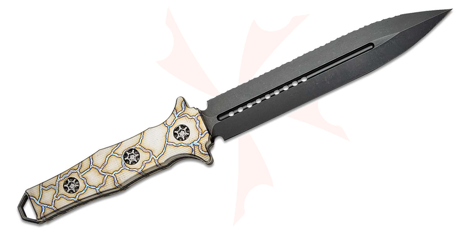 Heretic Knives Nephilim Fixed Blade Knife 6.5" Elmax Black DLC Double ...