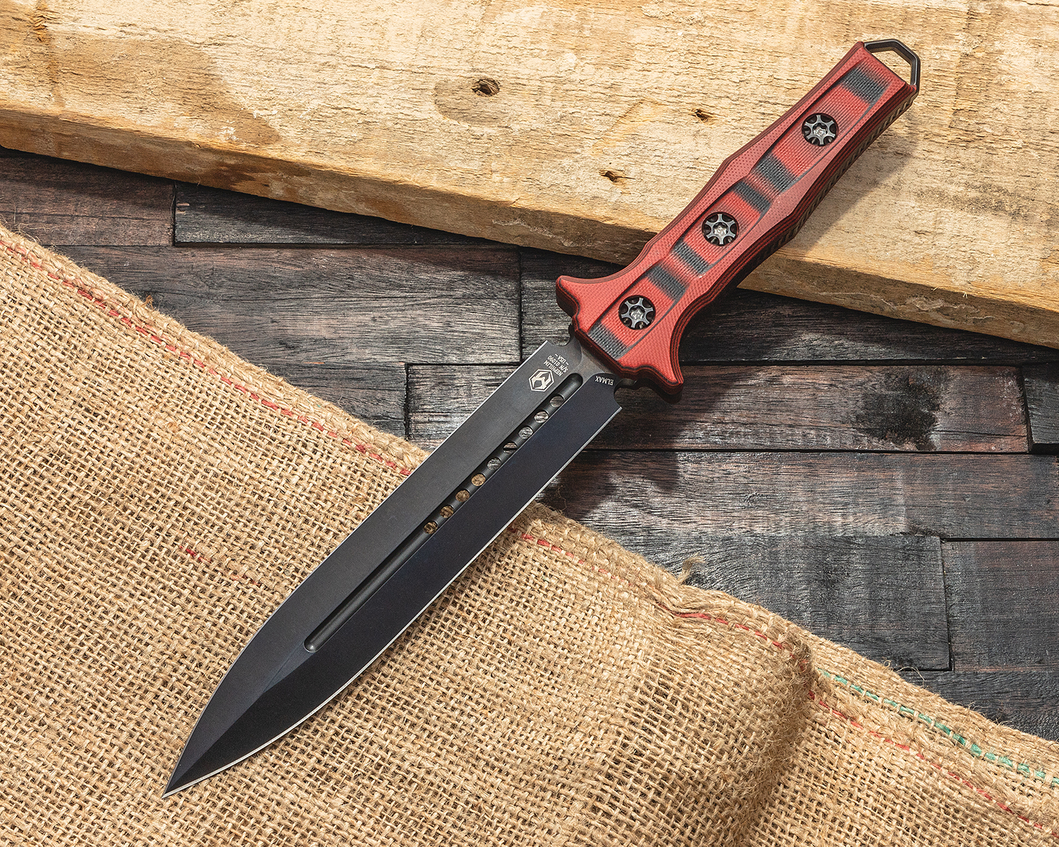 Heretic Knives Nephilim Fixed Blade Knife 6.5" Elmax Battleworn Black ...