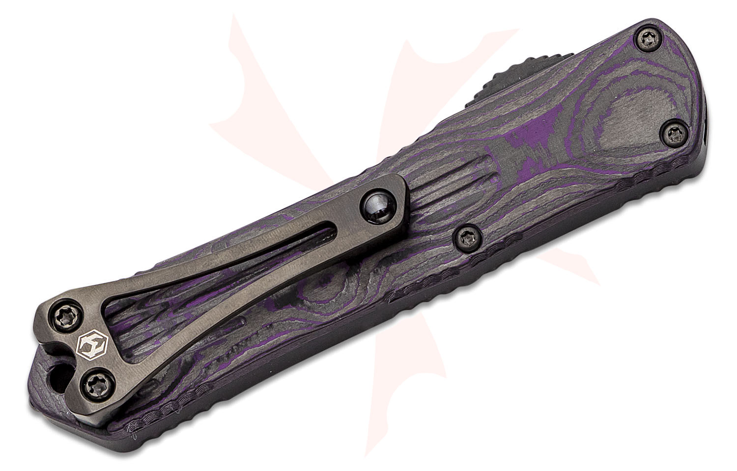 Heretic Knives Manticore S OTF AUTO Knife 2.55" Elmax Black Tanto Blade, Black Aluminum Handle ...