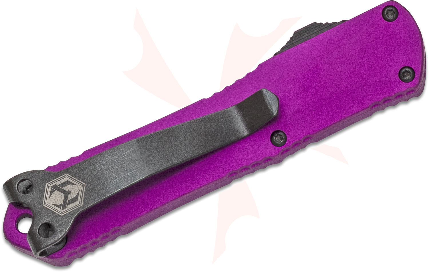 Heretic Knives Manticore S OTF AUTO Knife 2.55" S35VN Black Tanto Blade, Purple Aluminum Handles ...
