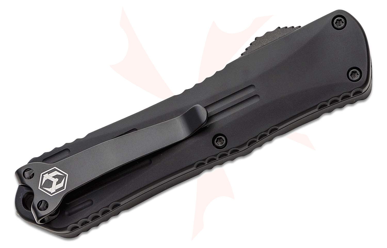 Heretic Knives Manticore E Tactical OTF AUTO Knife 3.05" Elmax Black Two-Tone Recurve Blade ...