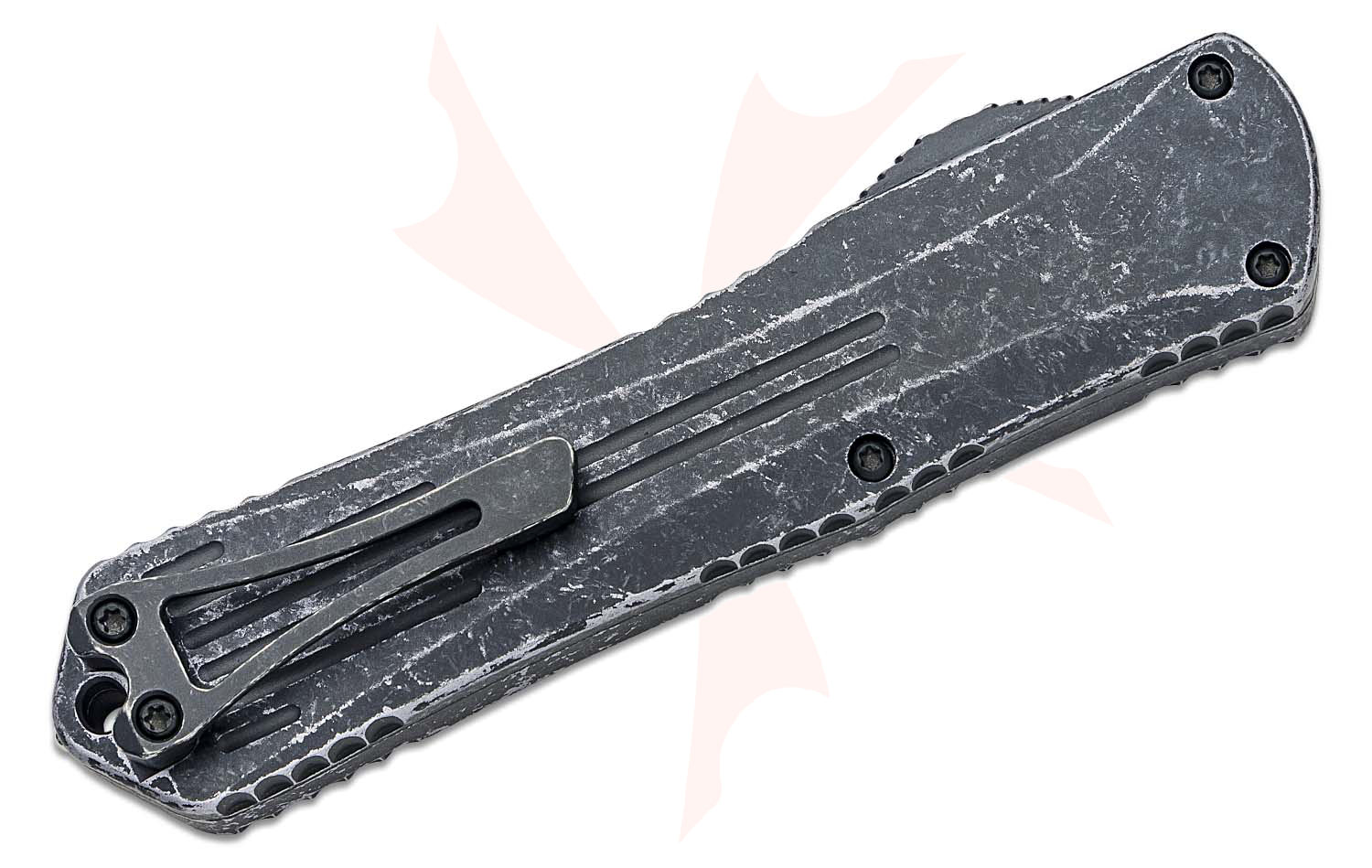 Heretic Knives Manticore X OTF AUTO 3.7" CPM-MagnaCut Black Two-Tone Battleworn Recurve Blade ...