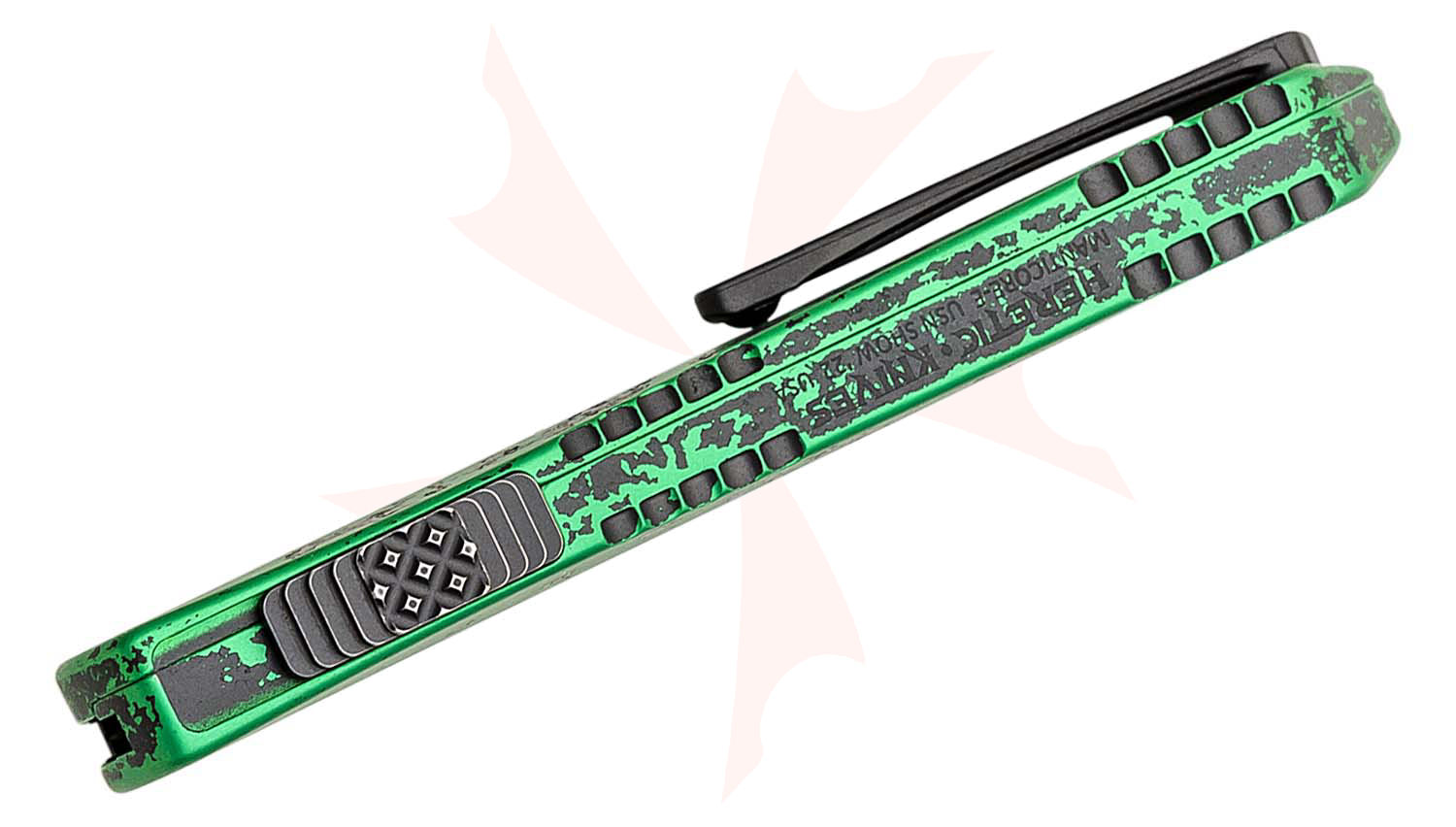 Heretic Knives USN GXIII Show Special Manticore E OTF AUTO Knife 3.05" Elmax Battleworn Black ...