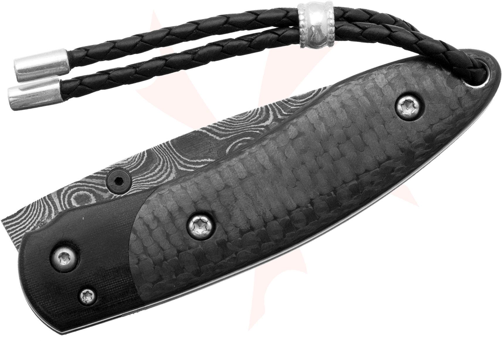 Higgins & Peak Carbon Fiber Liner Lock Folder 2.375" Damascus Blade ...
