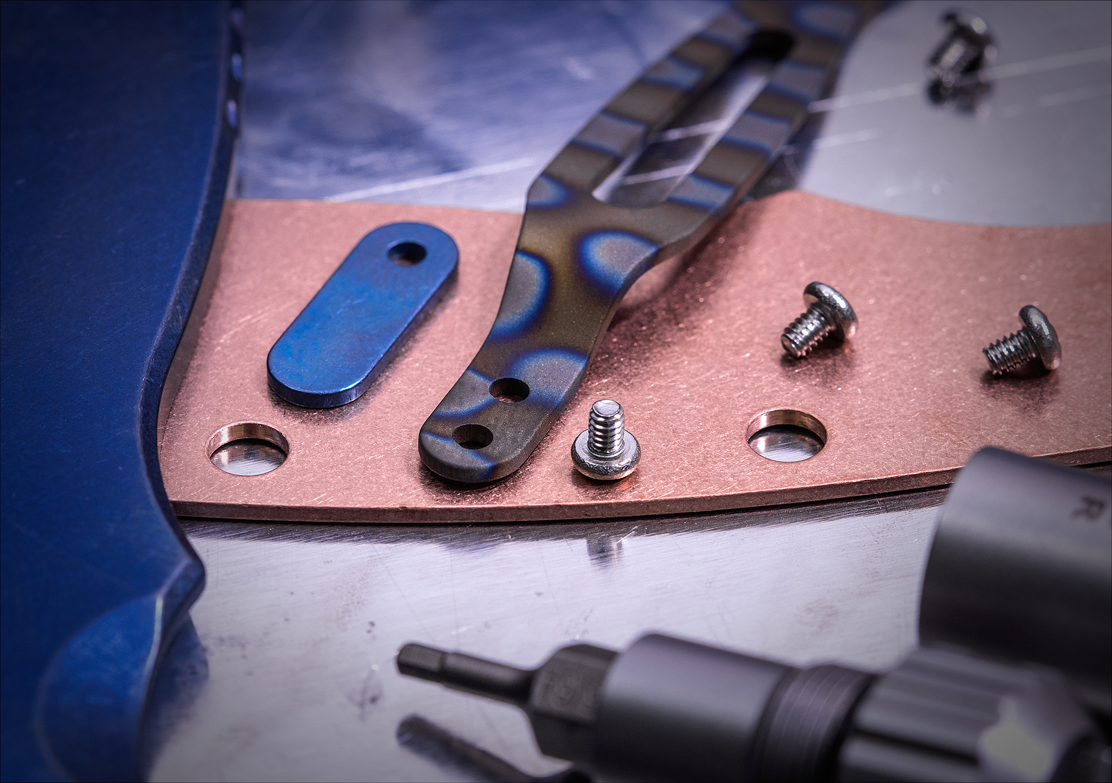 Rick Hinderer Knives Copper Liner for XM-18 3.5" Model - KnifeCenter ...