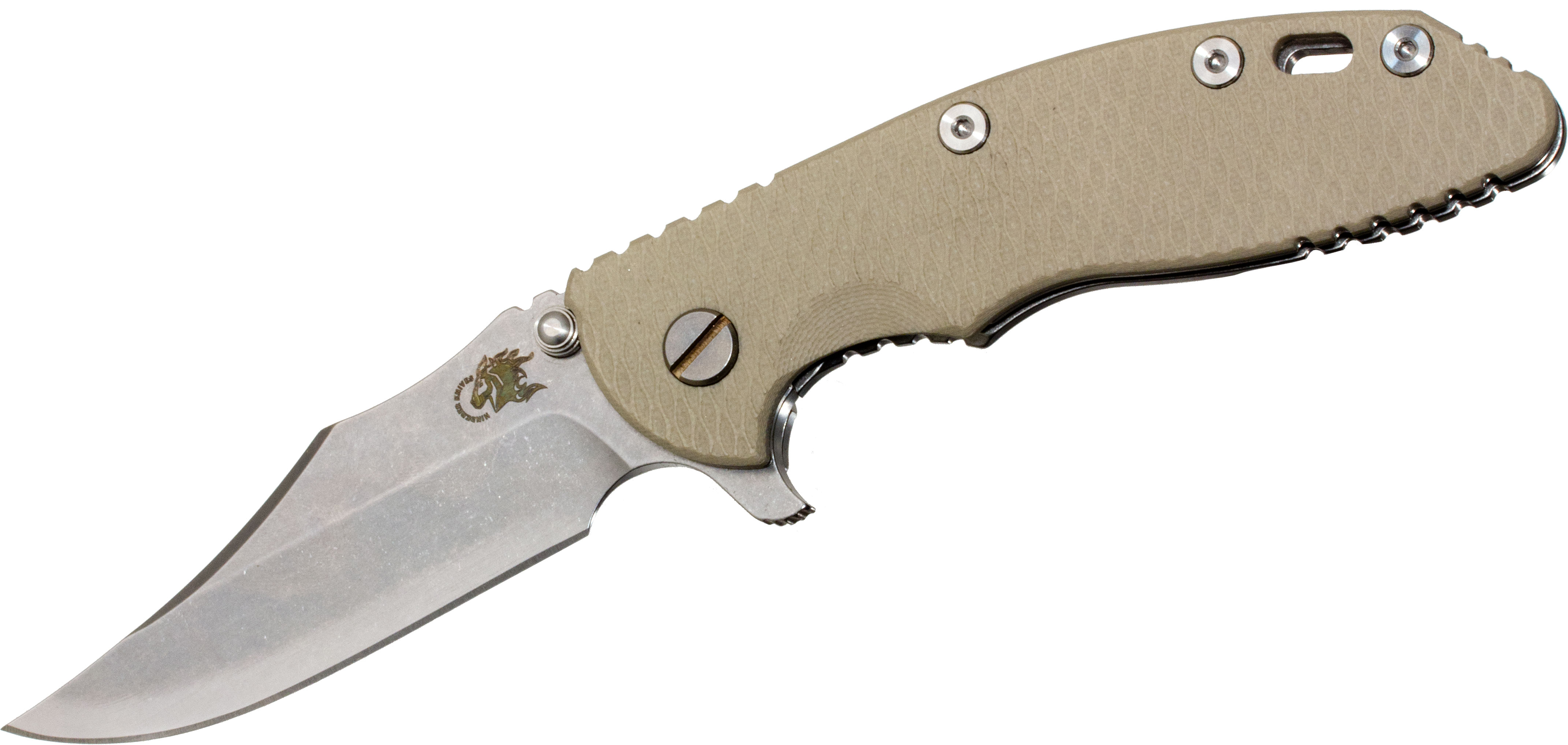 Rick Hinderer Knives XM-18 3.5" Flipper, S35VN Stonewashed Bowie Blade ...