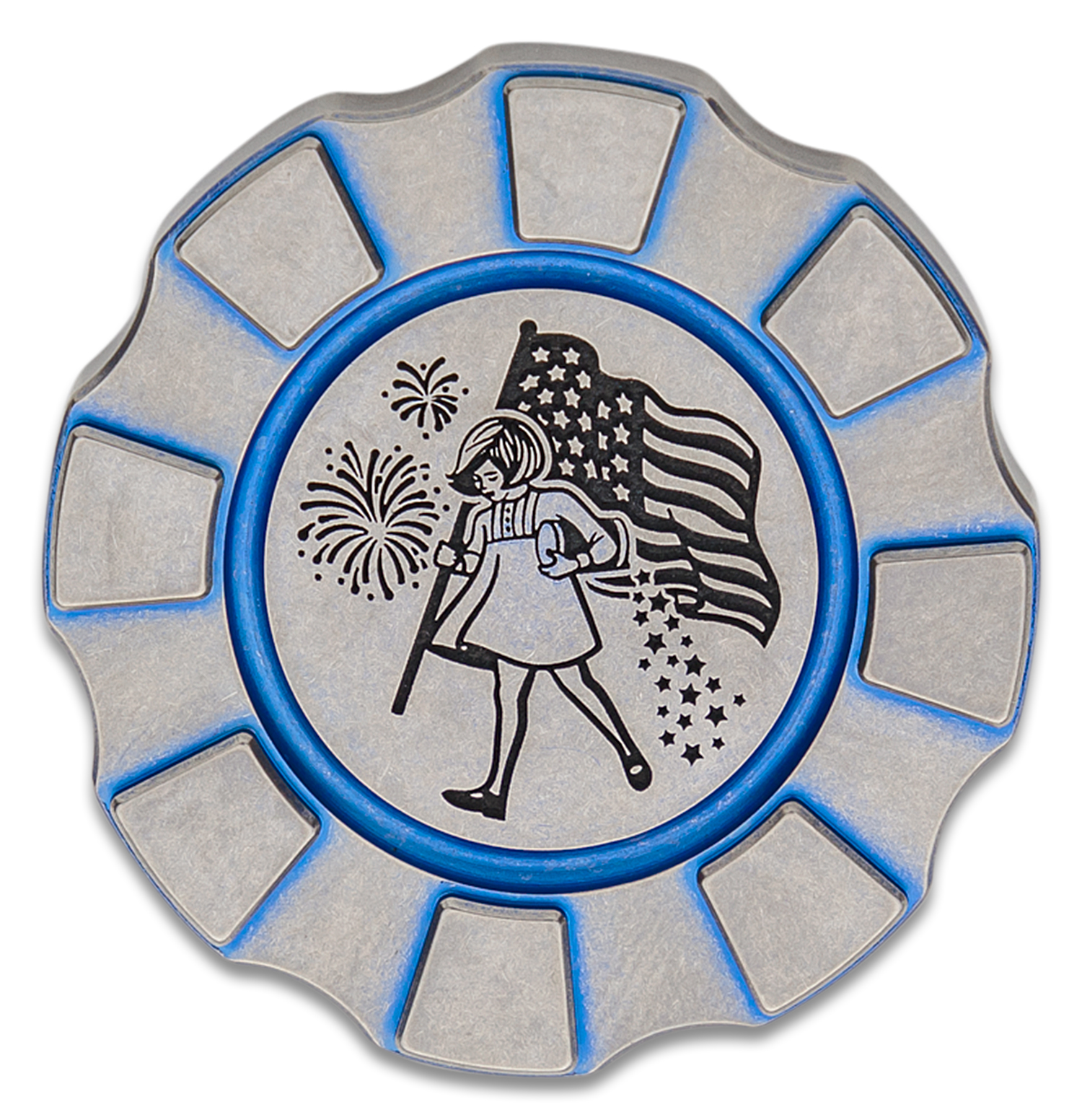 HiTex Gear Blue Titanium 8K Patriotic Salt Girl Over Milled Star Poker ...