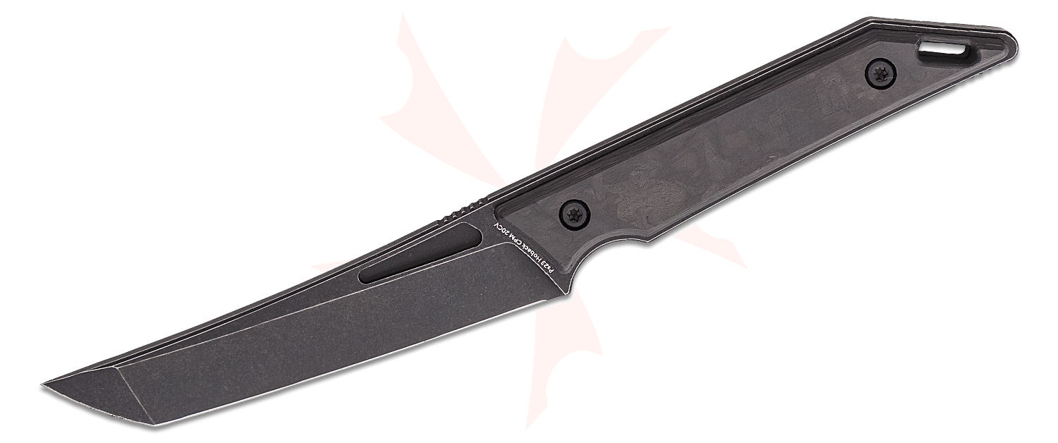 Jake Hoback Goliath Pocket Fixed Blade Knife 3.125" CPM-20CV Black DLC ...