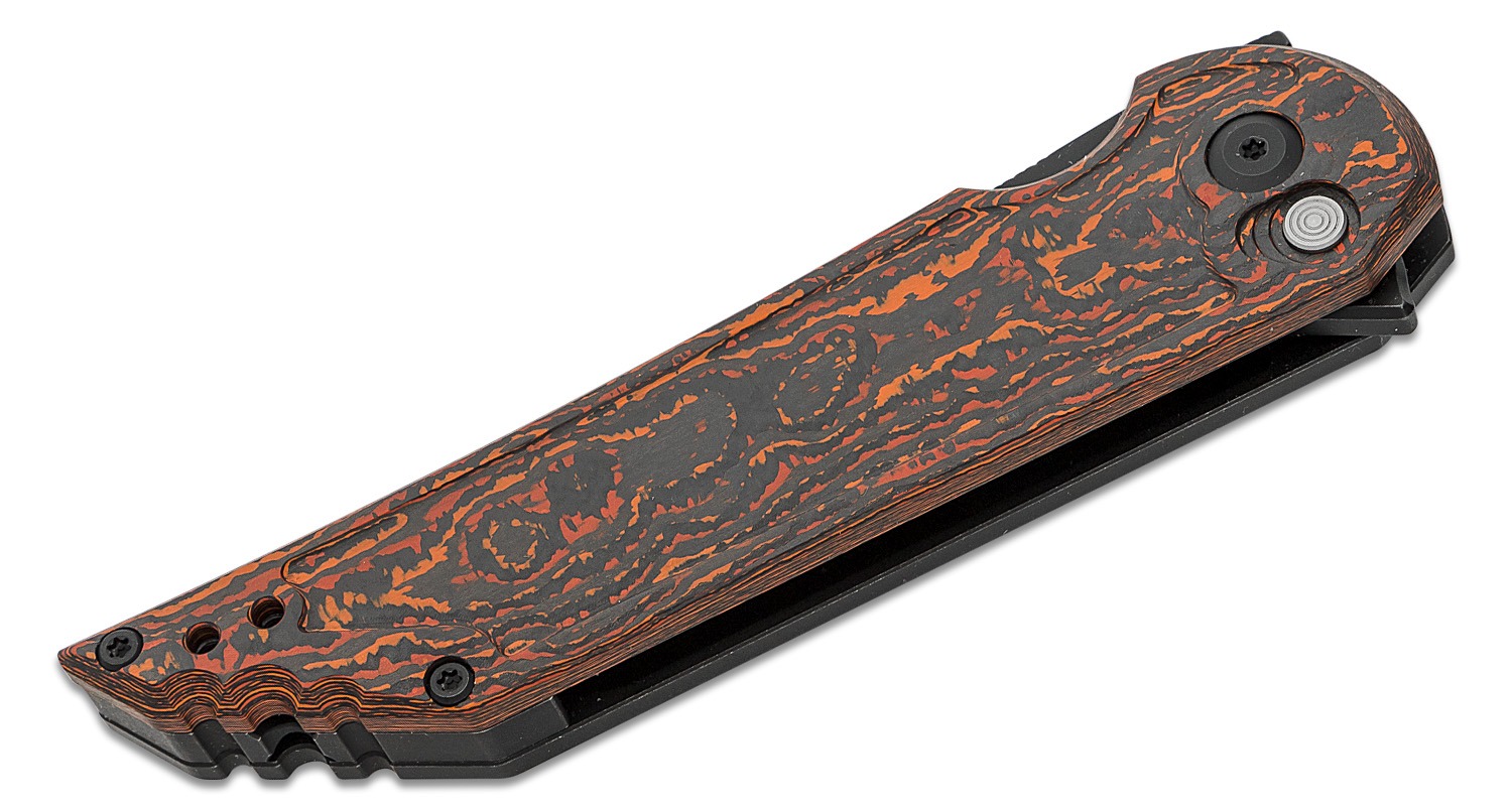 Jake Hoback Kwaiback Button Lock Flipper Knife 3.75" CPM-20CV Black DLC ...