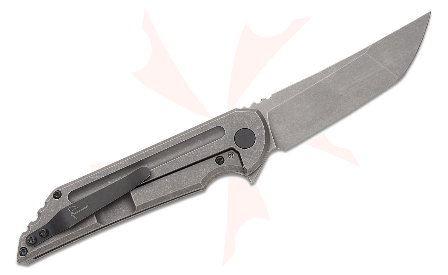 Jake Hoback Kwaiback MK6 Flipper Knife 3.75" M390 Stonewashed Blade ...