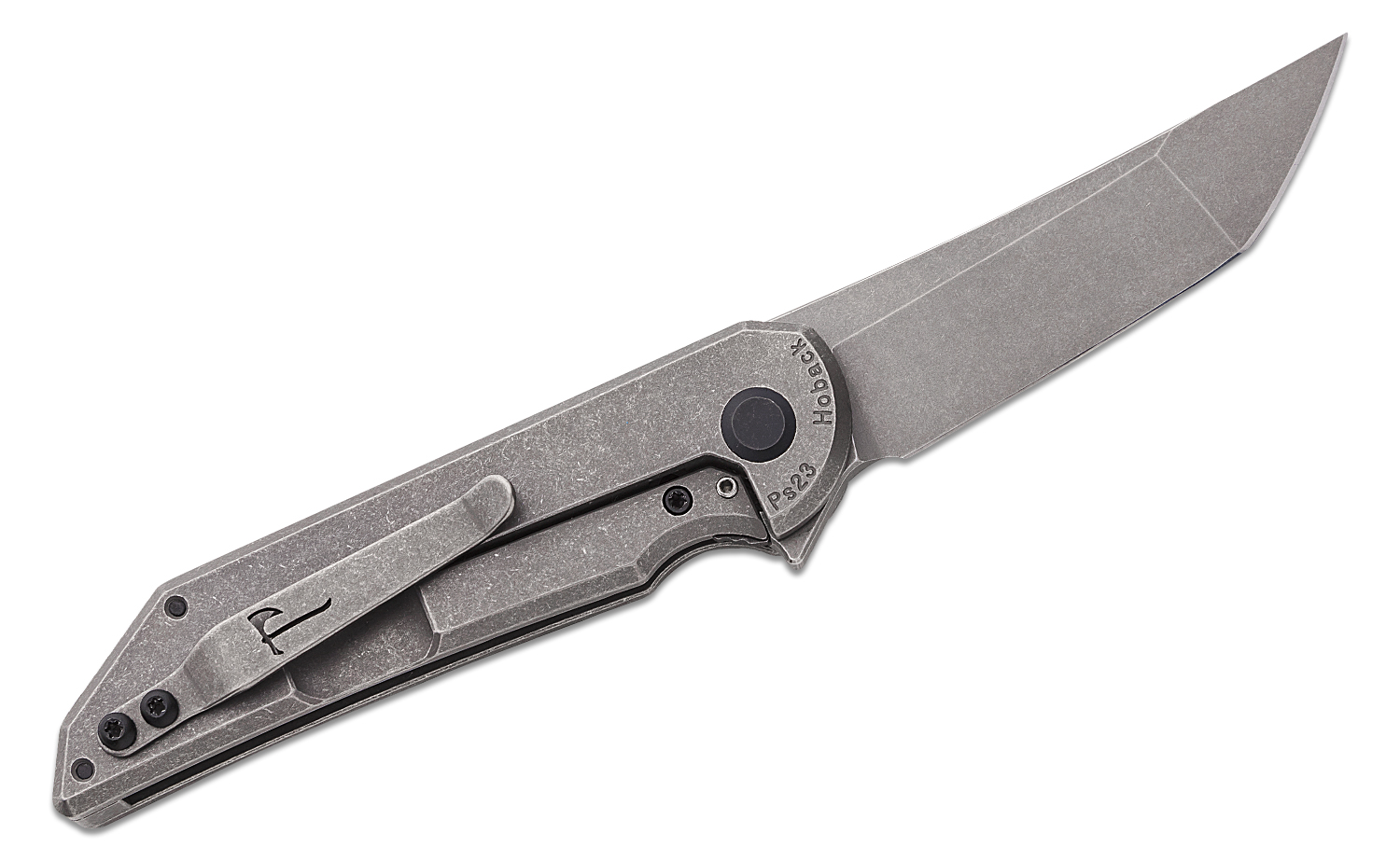 Jake Hoback Radford Flipper Knife 3.25" CPM-20CV Stonewashed Blade ...