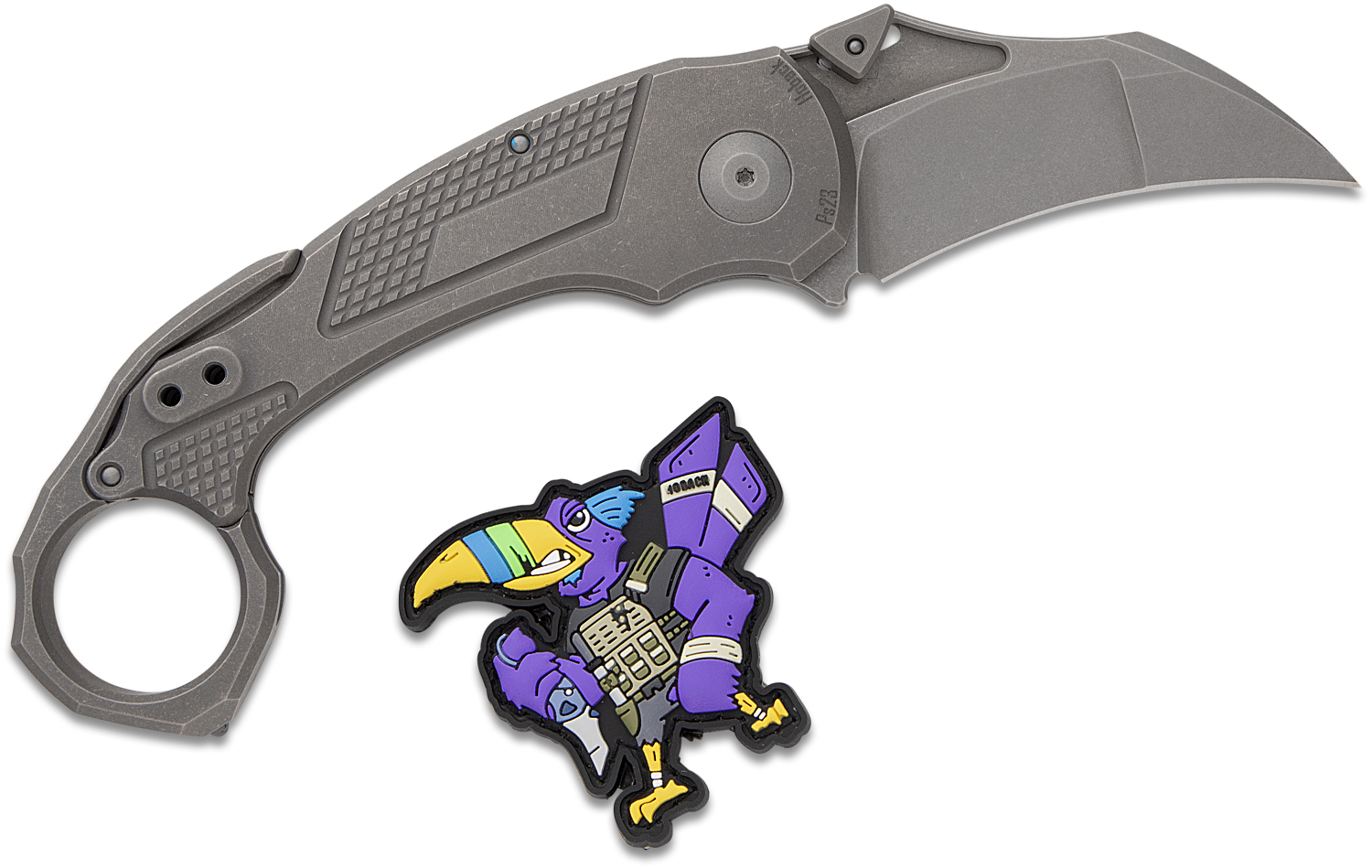 Jake Hoback Tactical Toucan Button Lock Folding Karambit Knife 2.7" CPM ...
