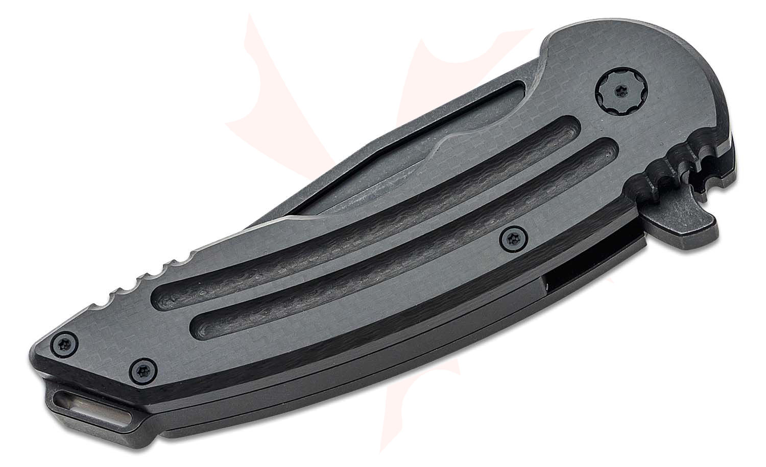 Jake Hoback Husky Flipper Knife 3.75" Nitro-V Black DLC Stonewashed ...