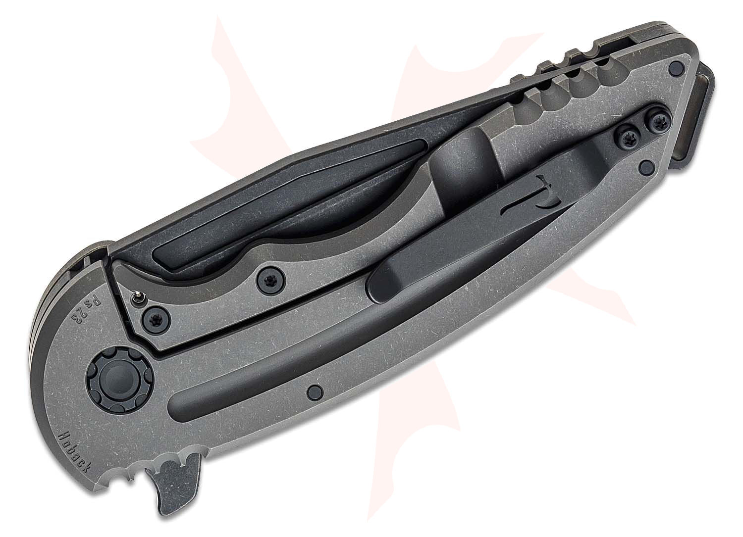 Jake Hoback Husky Flipper Knife 3.75" Nitro-V Black DLC Stonewashed ...